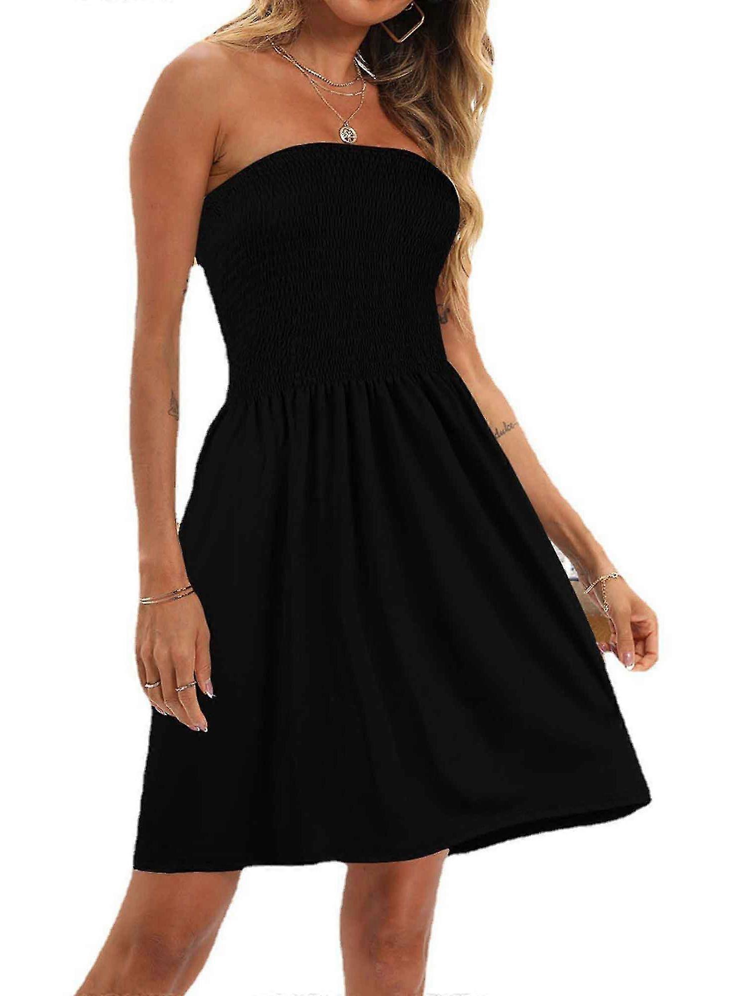 Womens Strapless Tube A Line Mini Dress | Fruugo UK