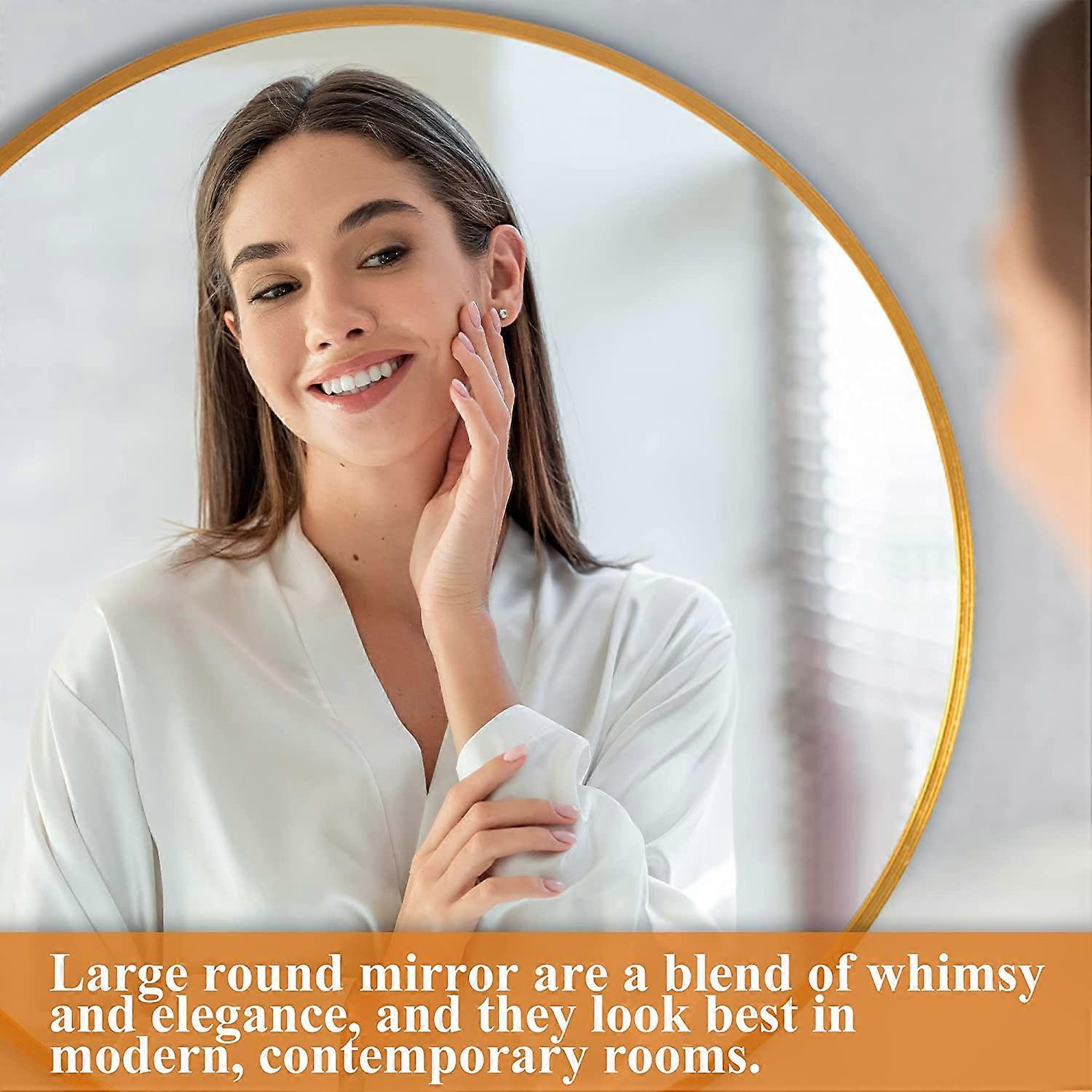 Round Mirror Circle Mirror for Wall Metal Framed Wall-Mounted Mirror ...