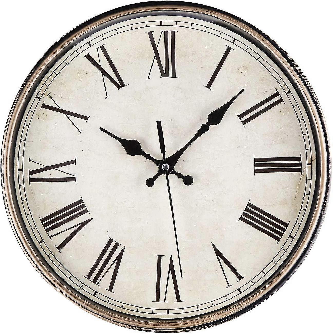 Modern Silent Quartz Wall Clock 30cm Battery Operated With Roman ...