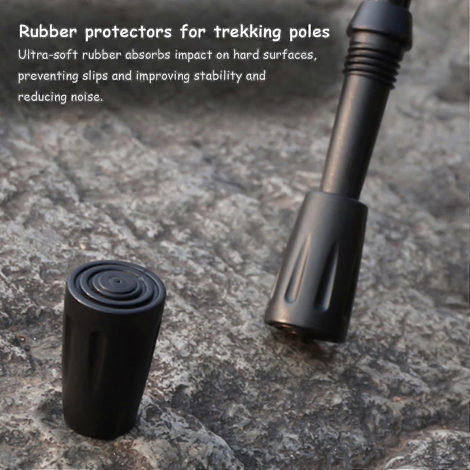 8 Pieces Nordic Walking Stick Tip Caps Rubber Pole Tip Protector For ...
