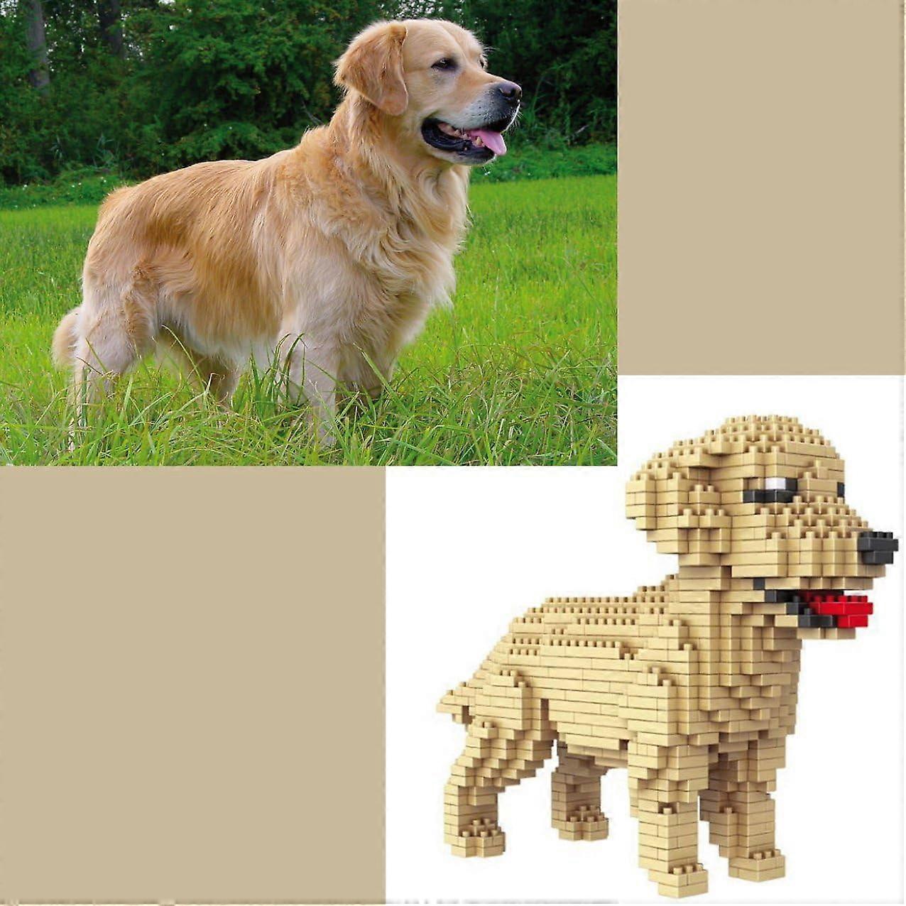 950 pieces Building Golden Retriever Dog (Labrador Retriever) Figure to assemble with nanoblocks ...
