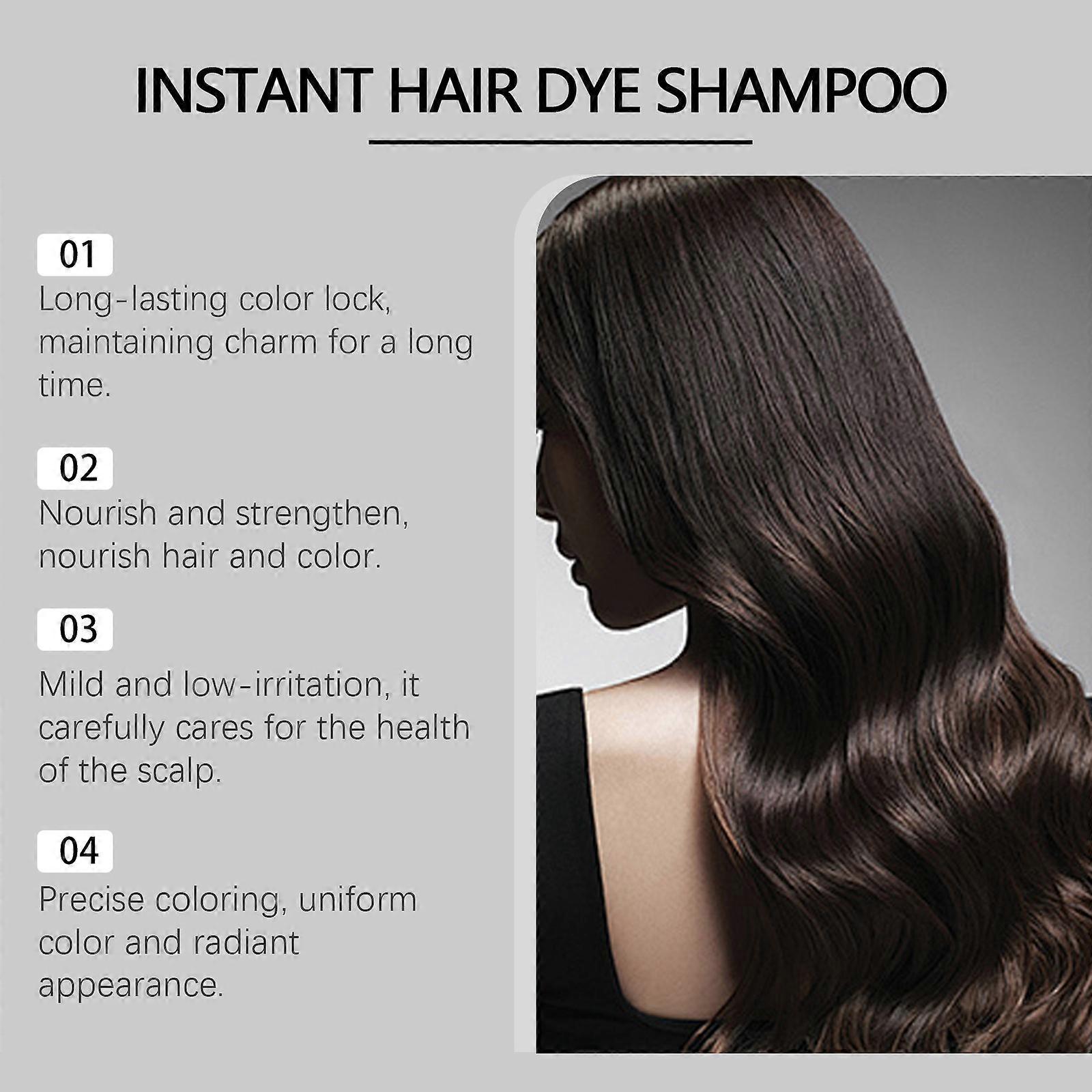 Hair Dye shampoo,Instant Dye Shampoo 3 in 1 Hair Color Shampoo Long Lasting for Men and Women ...