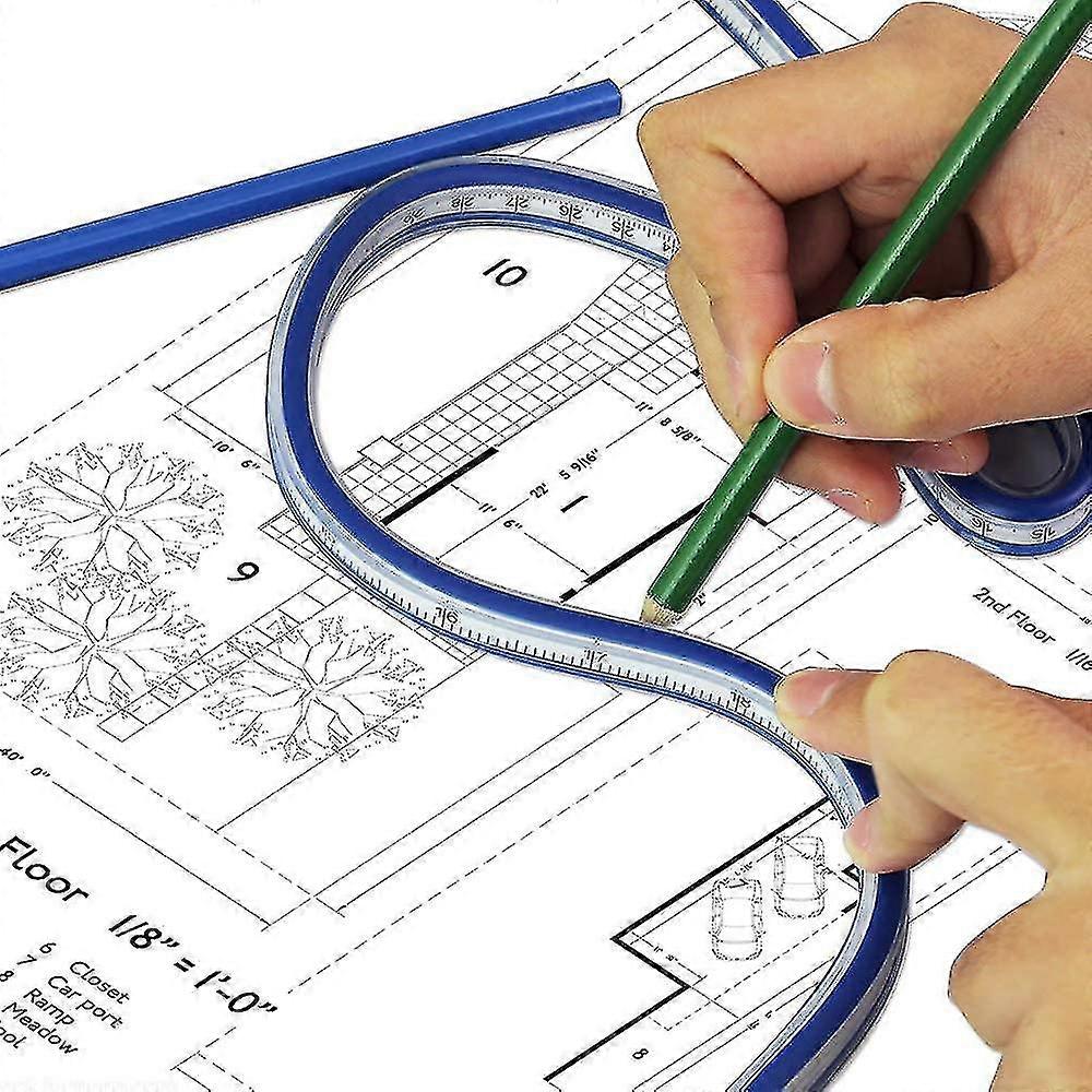 Pieces Flexible Ruler, Curved Ruler, Curved Ruler 30cm 60cm Double ...