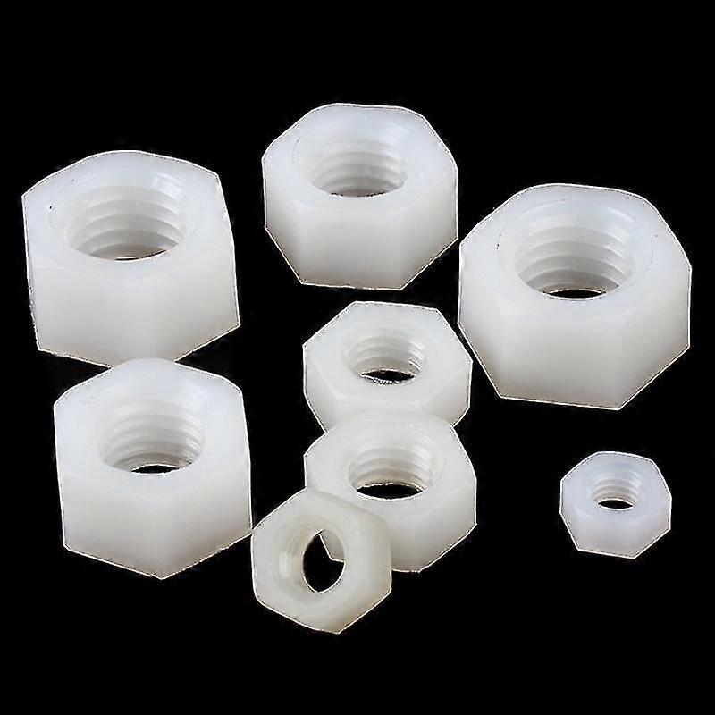 Nylon Hexagonal Nuts Hex Metric Threaded Nut Plastic Nuts White Black ...
