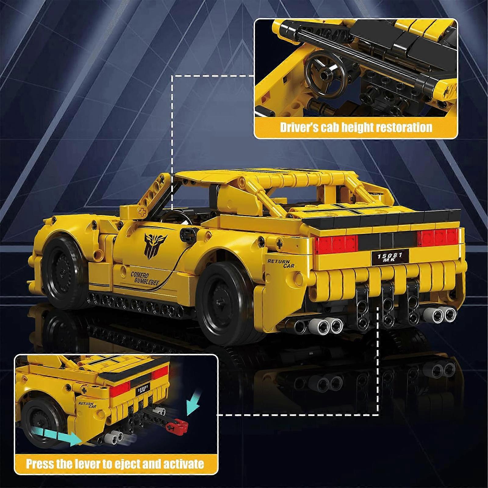 Mould King Bumblebee Car Building Block Kits, Pull Back Drag Race Toy ...