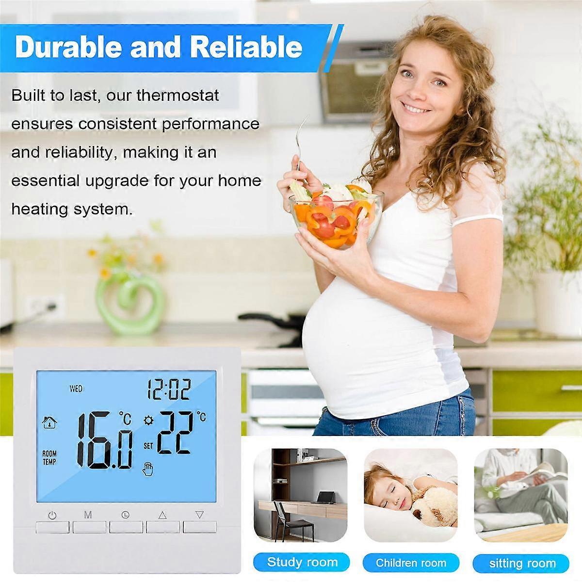 Programmable Digital Thermostat 3A Weekly Room Temperature Controller ...