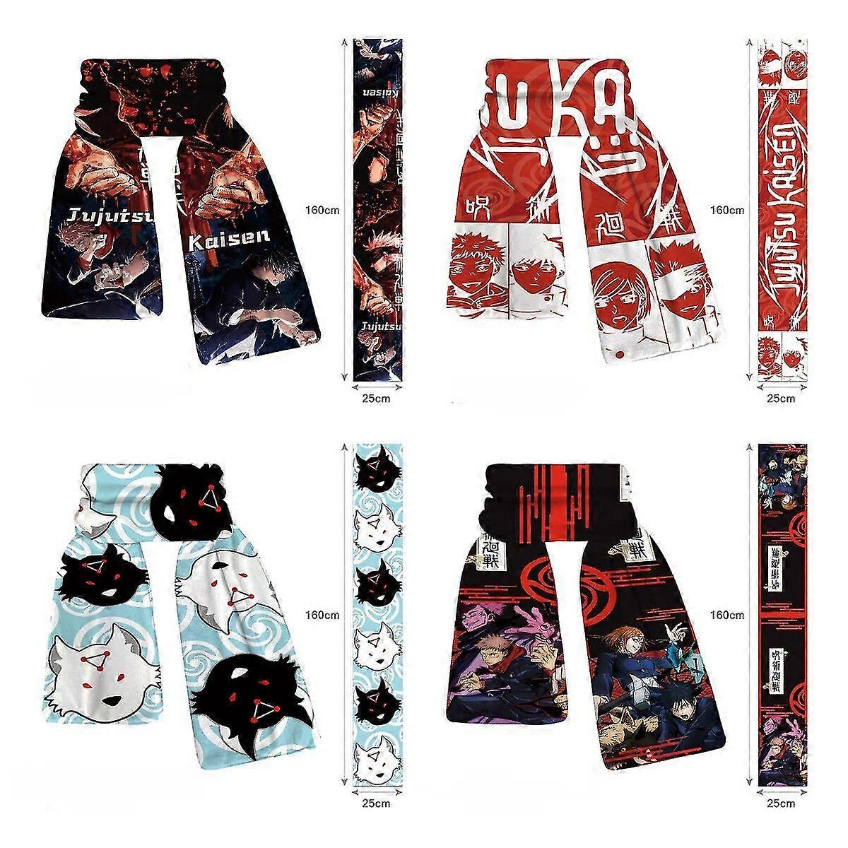 Anime Jujutsu Kaisen Scarf Itadori Yuji Gojo Satoru Kugisaki Nobara ...