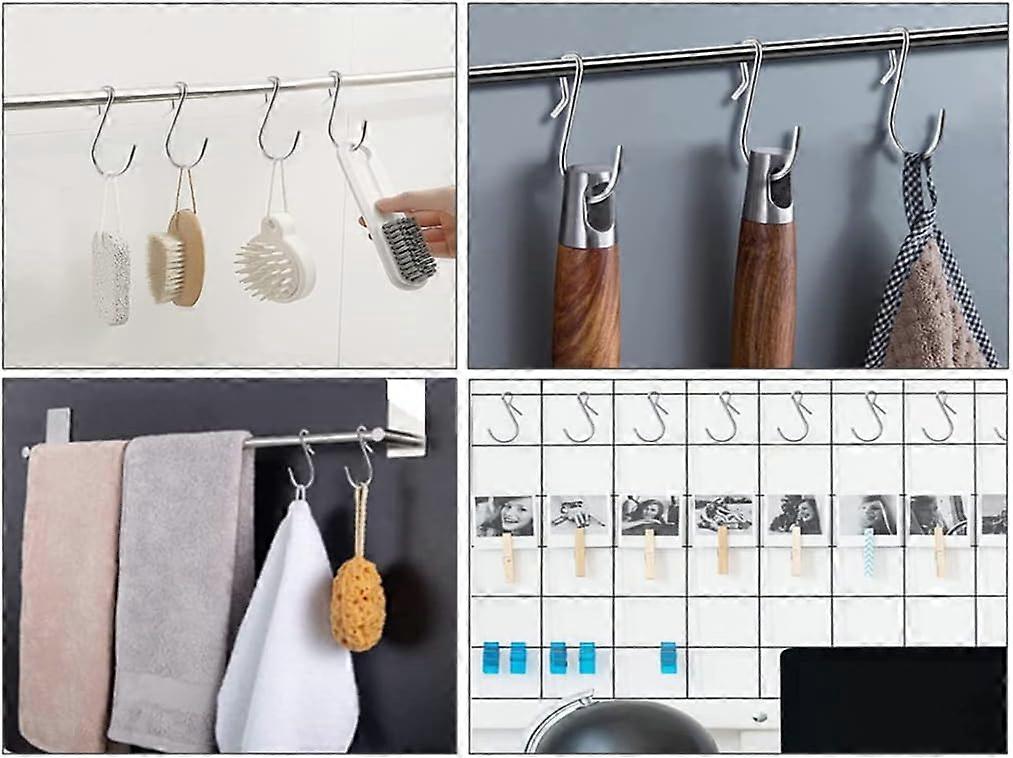 60 stycken Små S-krokar, krokar i rostfritt stål, metallkrokar ...