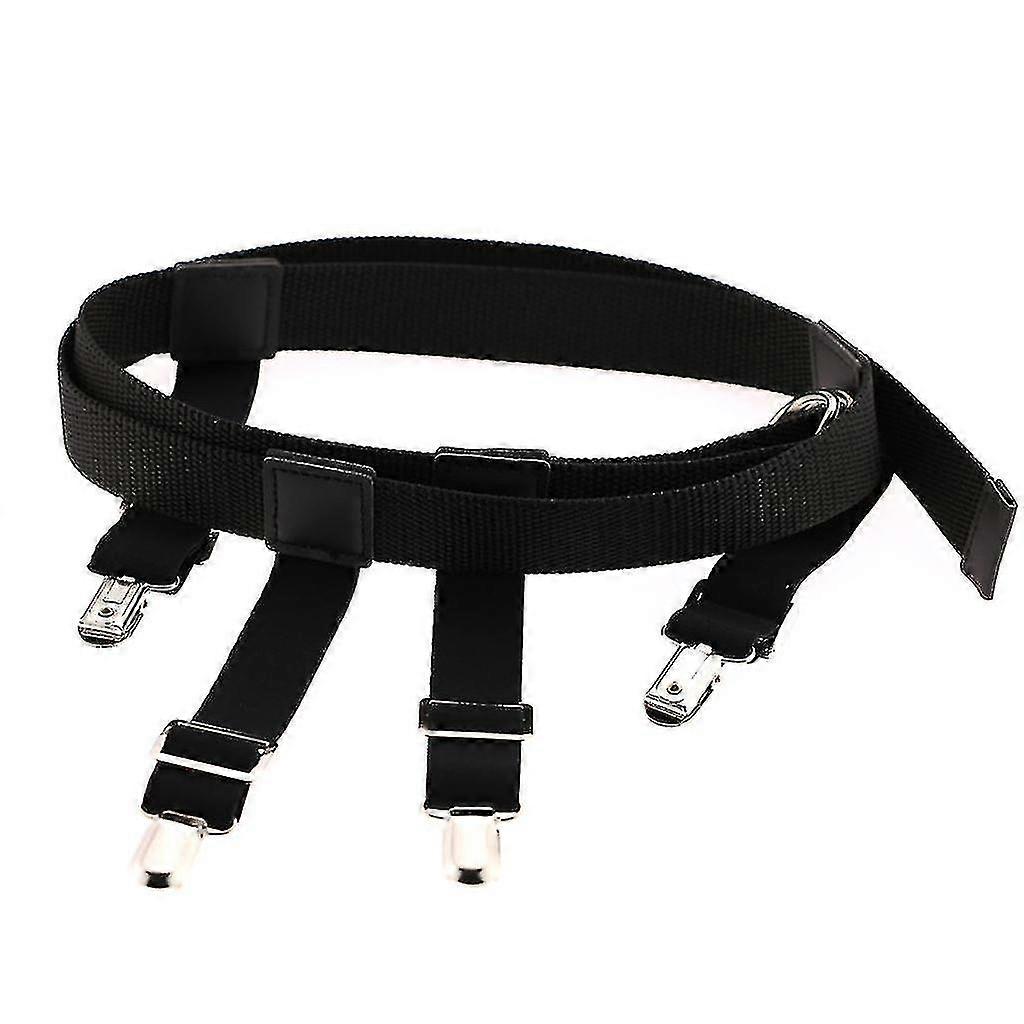 Mens Womens Elastic Nylon Waist Belt With Garter Suspender Clip ...