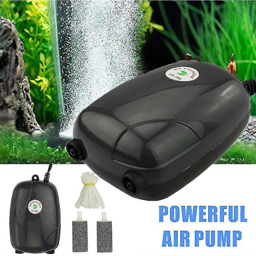 New Silent Air pump Aquarium Fish Tank Double-Hole Air Pump Hydroponic ...