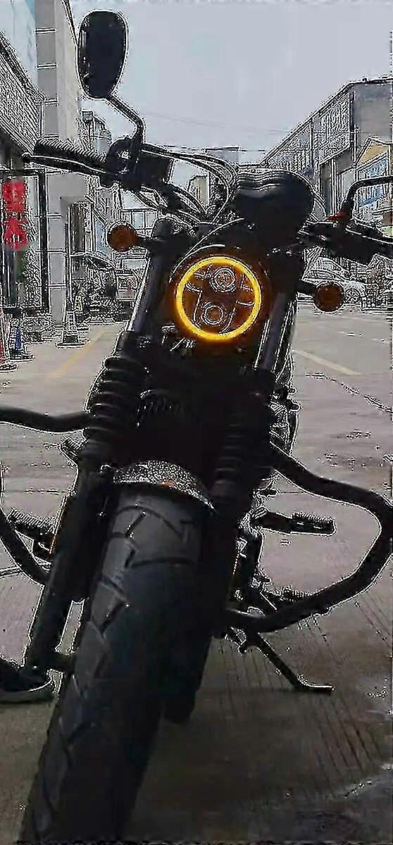 Motorcycle Angel Eyes Headlight Spotlights Auxiliary Bright Led ...