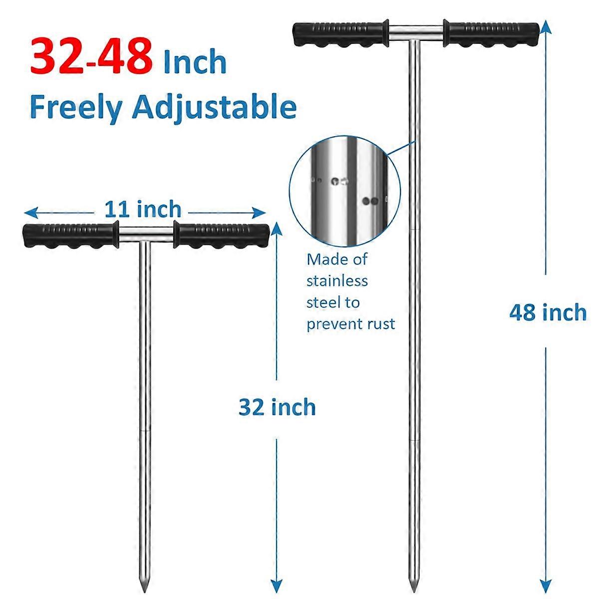 Stainless Steel Soil Probe, Adjustable Ground Rod Tool | Fruugo UK