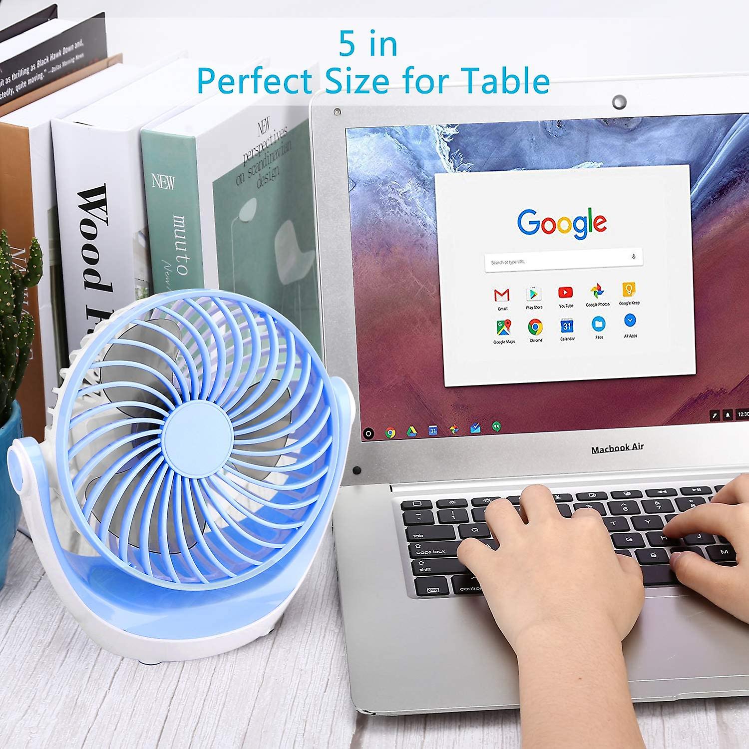 Usb Desk Fan Small Table Fan With Strong Airflow Ultra Quiet Portable ...