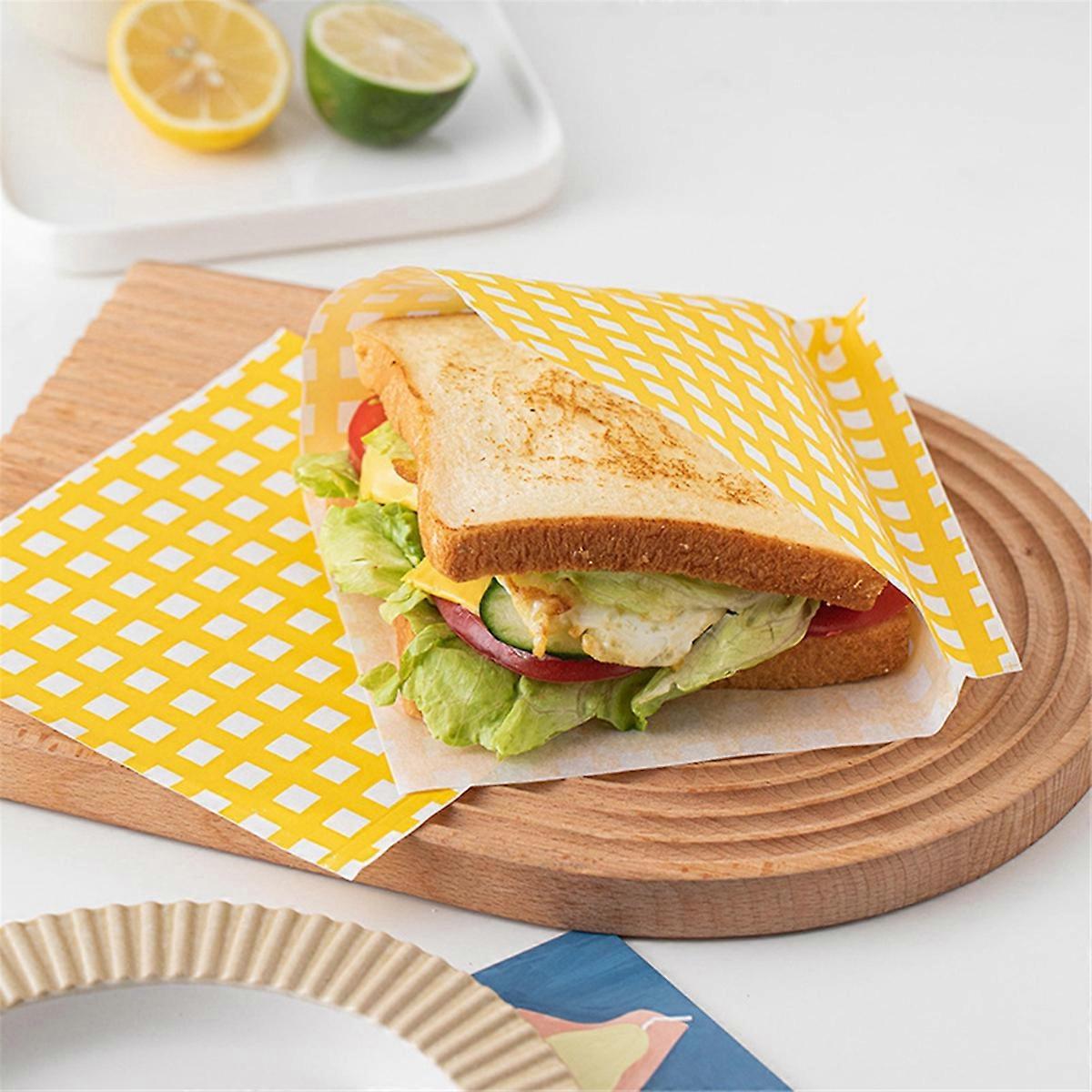 Sandwich Packaging Bags 17x17cm Paper Food Basket Liner Sandwich ...