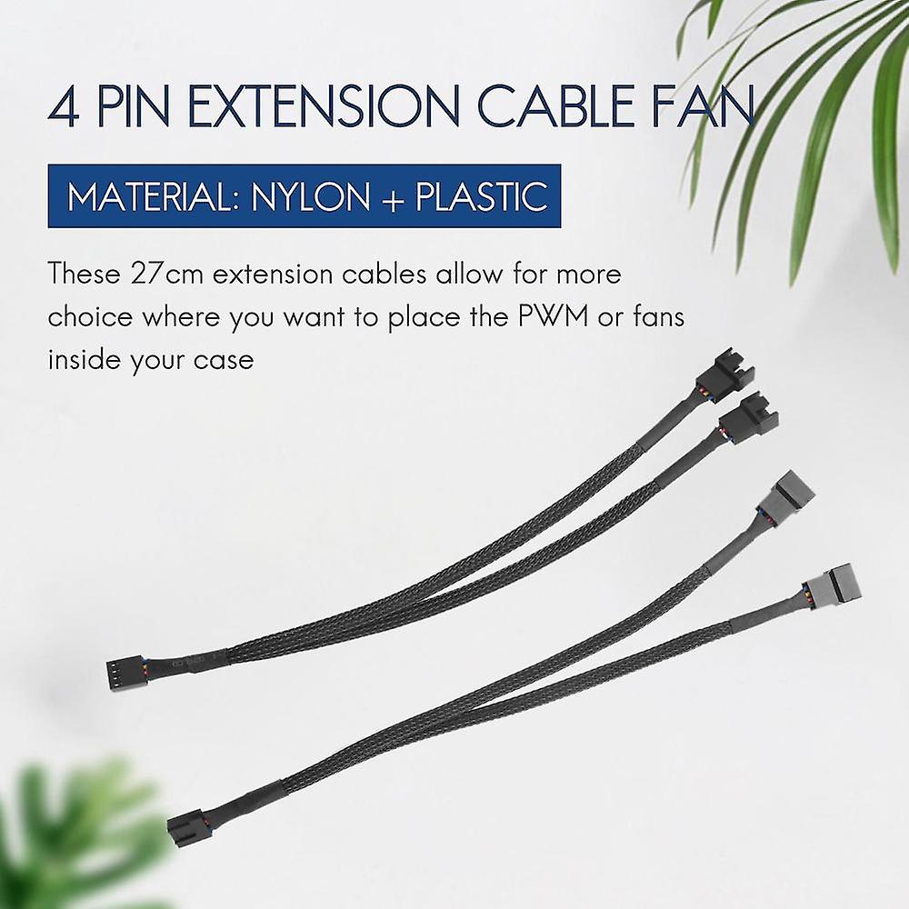 6 Pieces Pwm Extension Cable, 4 Pin Pwm Fan Extension Cable, Pwm Fan Y ...
