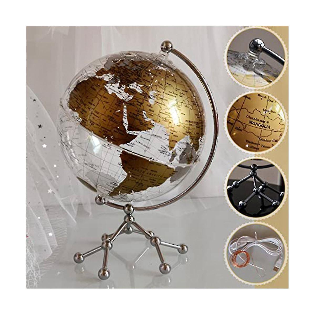 8inch World Globe,illuminated World Globe With Metal Stand,educational ...