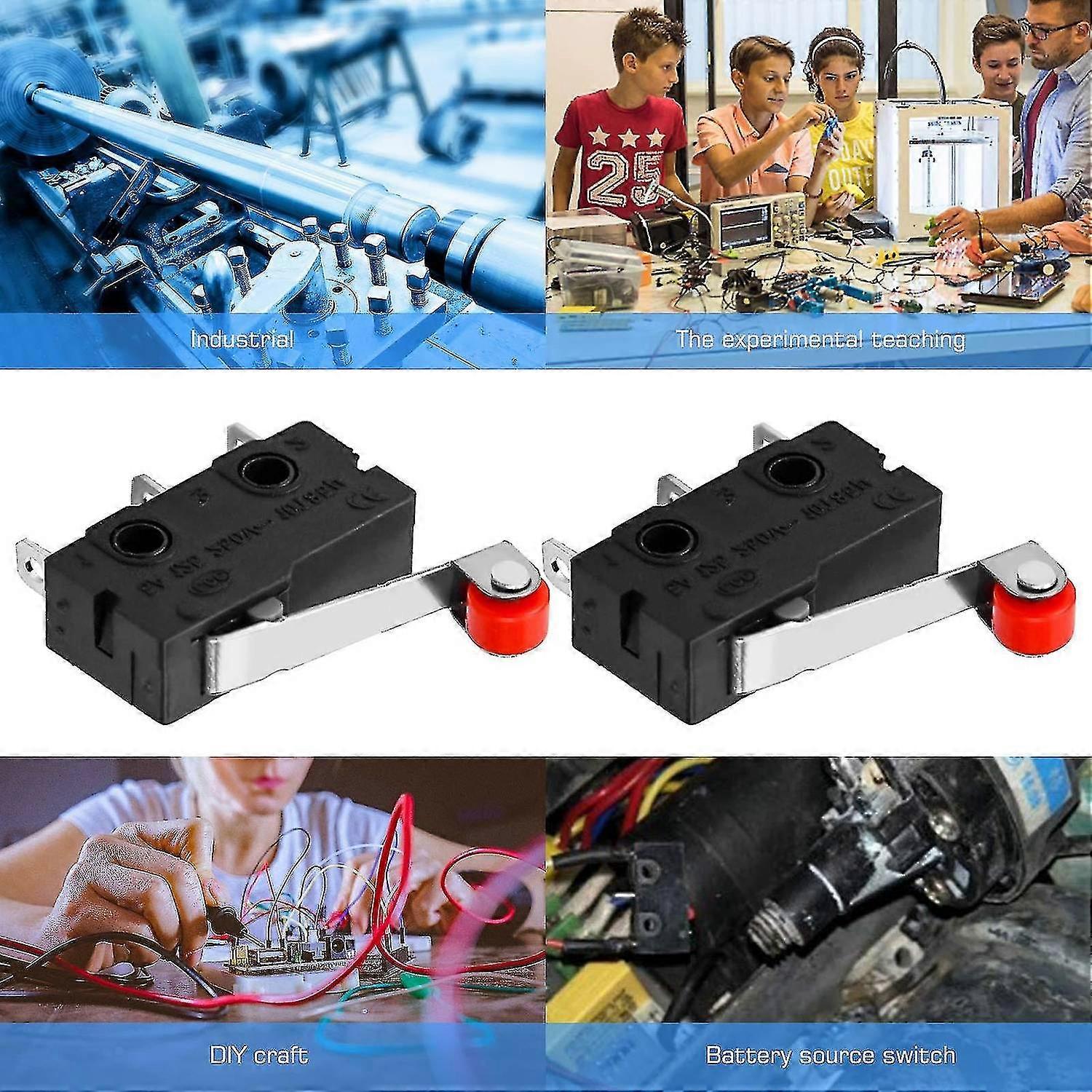 10stk Mini Micro Switch, 3 ben Micro Limit Switch 5a 250V rullehåndtag ...