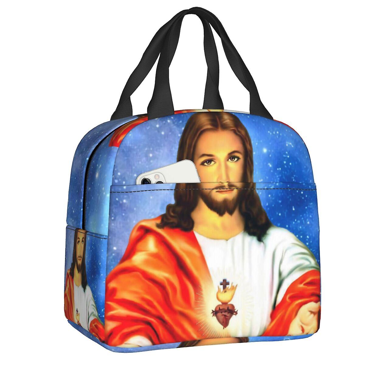 Catholic Jesus Cross Lunch Bag Women Thermal Cooler Insulated Christian ...