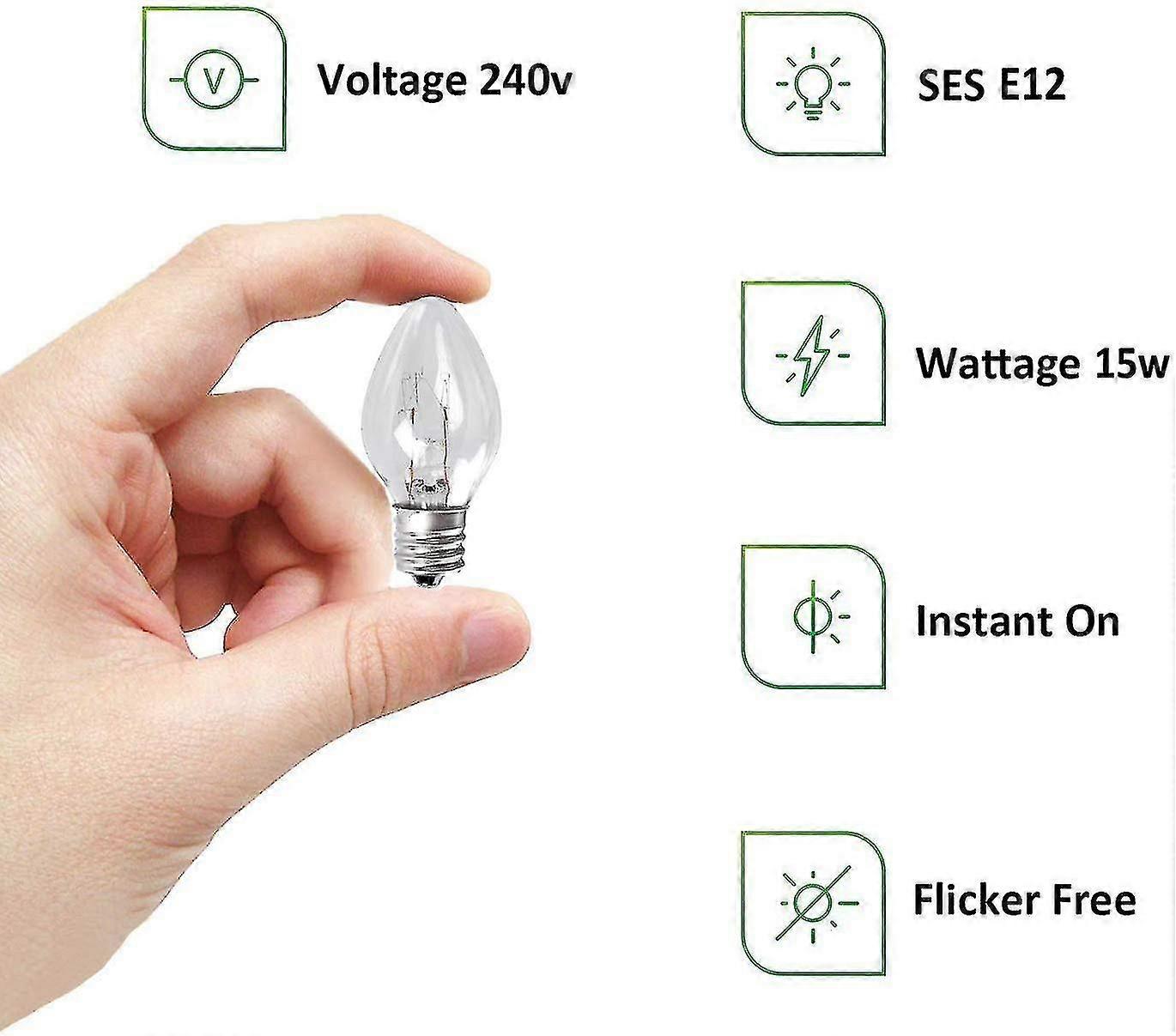 Pack Of 6 Himalayan Salt Lamp Bulbs E12, 15 Watt For Bedroom Lighting ...