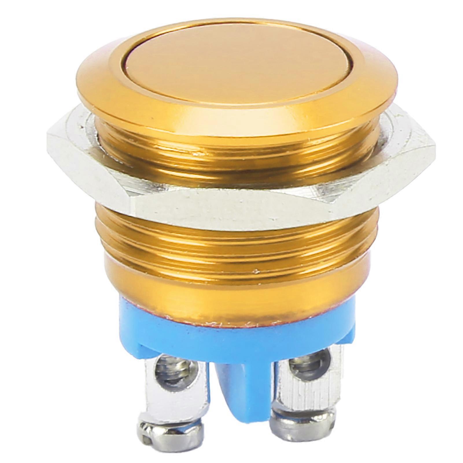 Metal Button Switch Stainless Steel 16mm Flat Round Head Waterproof ...