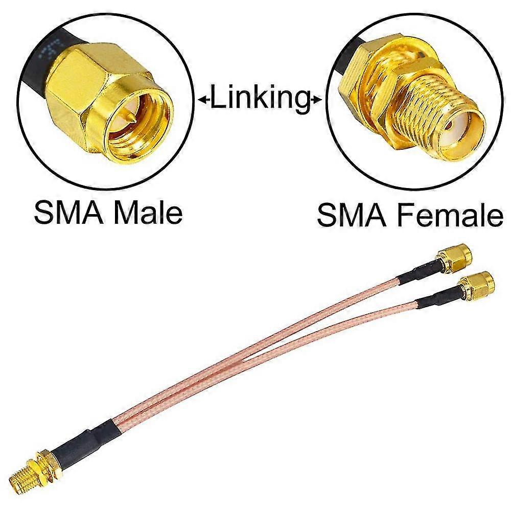 WiFi Antenna Coaxial Cable SMA female to Y-type 2*SMA male Straight ...