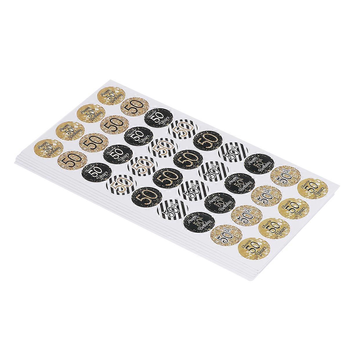 216 Pcs Circle Stickers 50th Birthday Decals 50th Anniversary Party ...