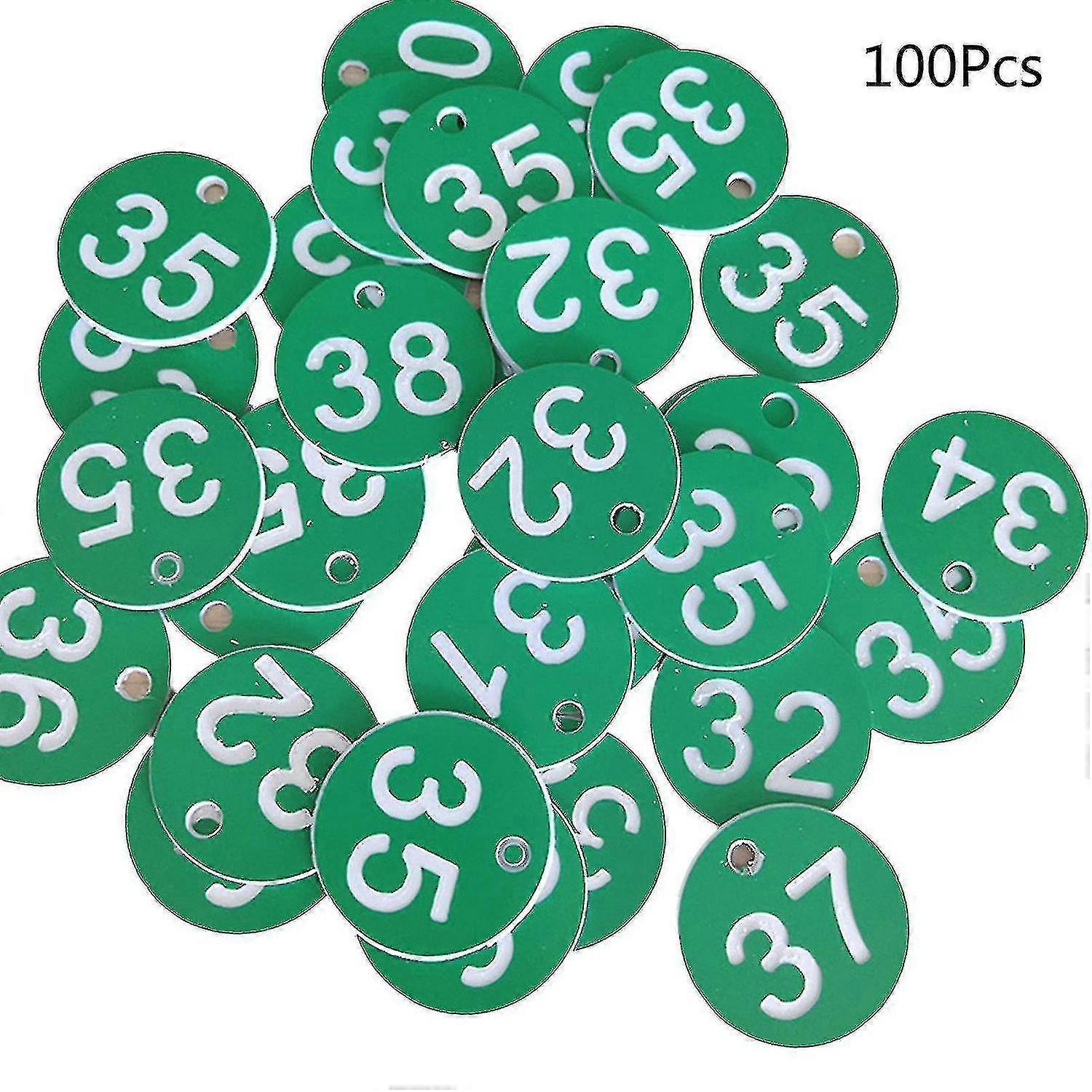 100pcs Plastic Id Number Tags 1-100 Engraved Number Id Tag Colored For ...
