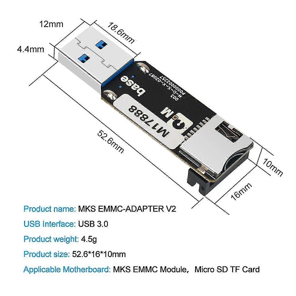 For MKS EMMC-ADAPTER V2 USB 3.0 Card Reader for MKS EMMC Module Micro ...