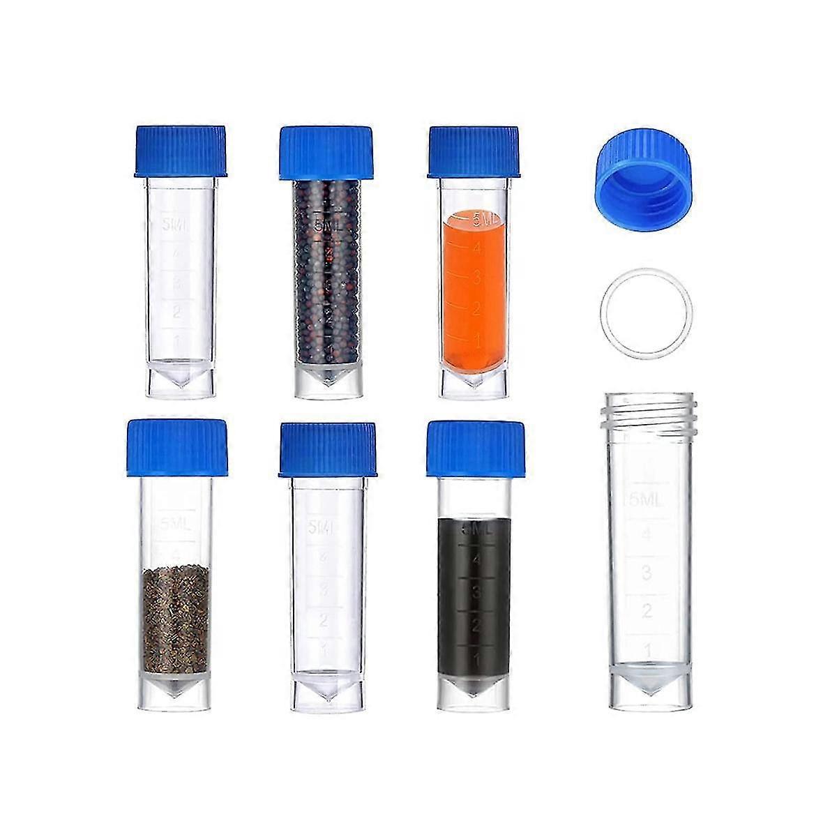 50pcs Cold Lab Test Tube With Screw Cap Vial Plastic Cryo Graduated ...