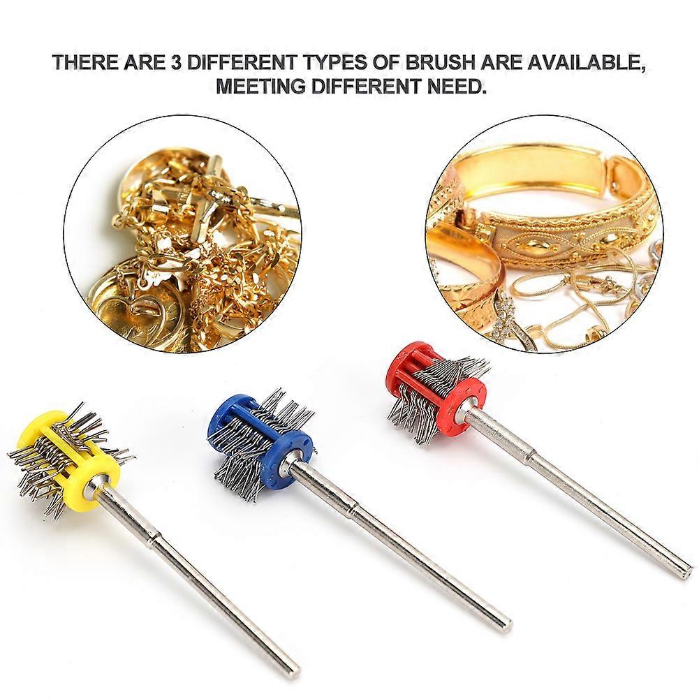 3Pcs Metal Texturing Brush Polishing Jewelry Rust Cleaning Wire Brush Tool with Handle | Fruugo UK