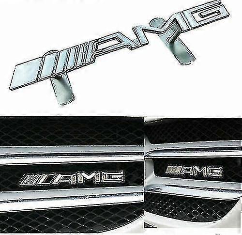 Chrome Metal Mercedes Benz Amg Front Grill Bonnet Badge Emblem Grill ...