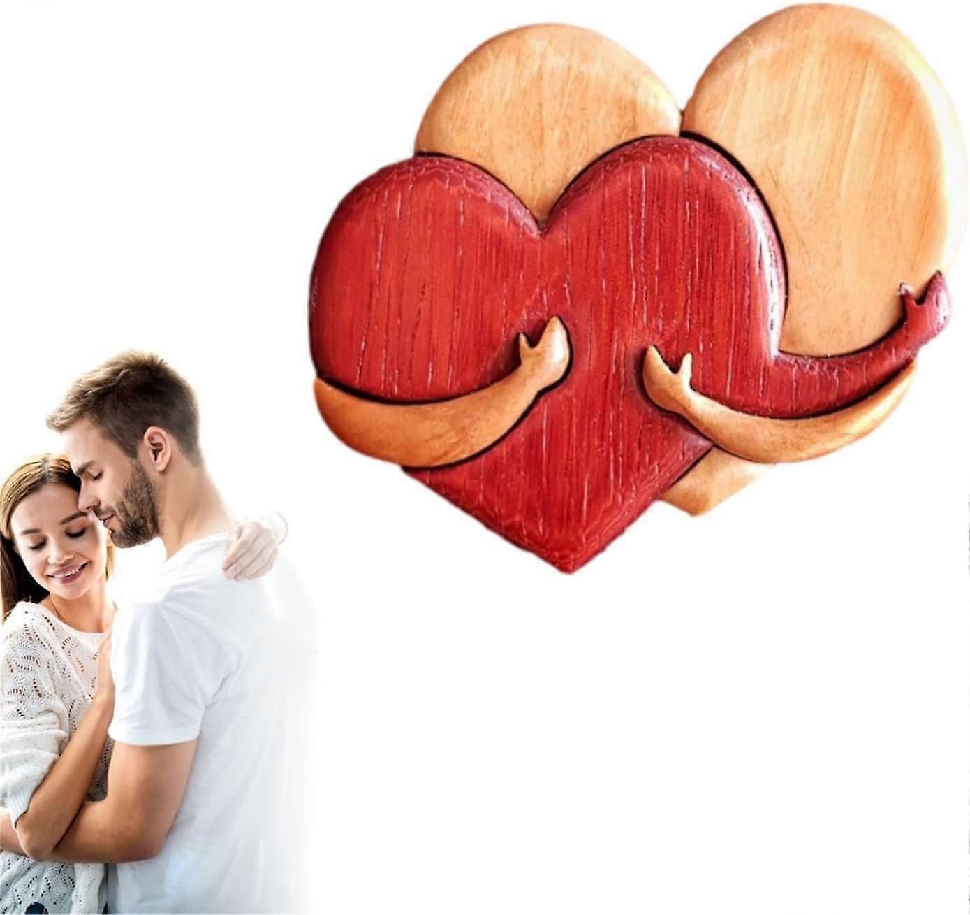 A Hug From My Heart For You Valentine Day Love Ornaments Wood Heart Hug ...