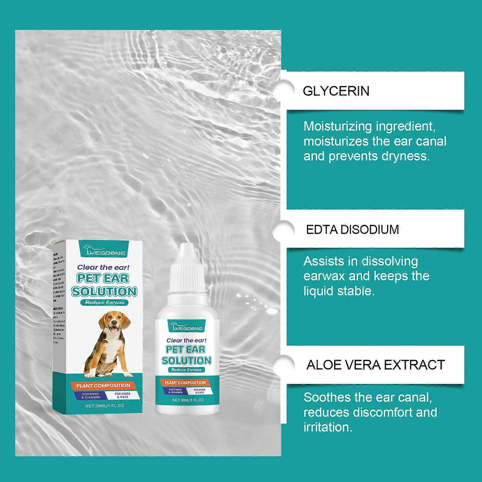 Cat & Dog Ear Cleaner Solution, Dog Ear Infection Treatment for Daily ...