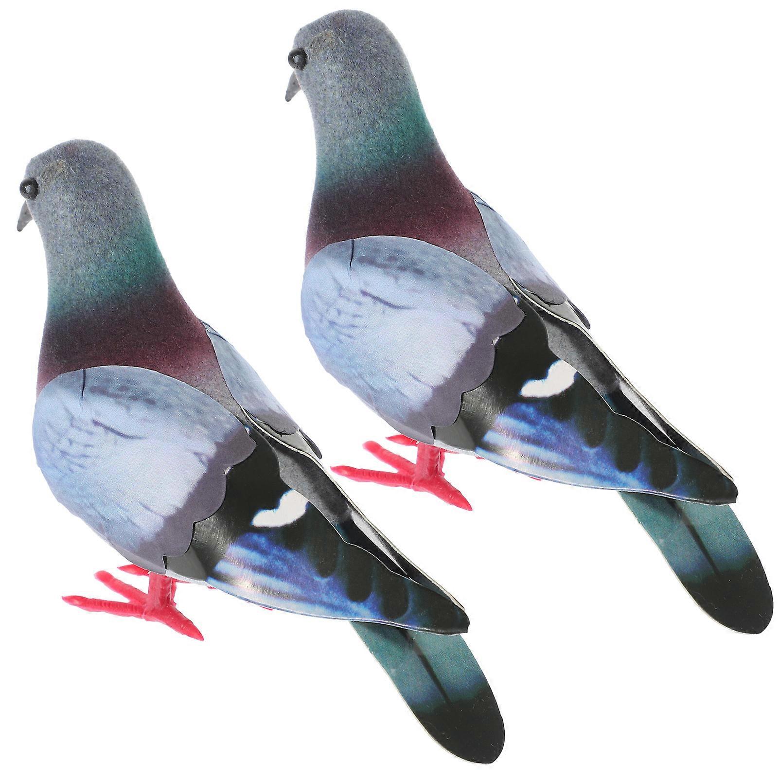 2 Pcs Outdoor Decor Artificial Doves Cardinal Ornament Foam Dove Model ...
