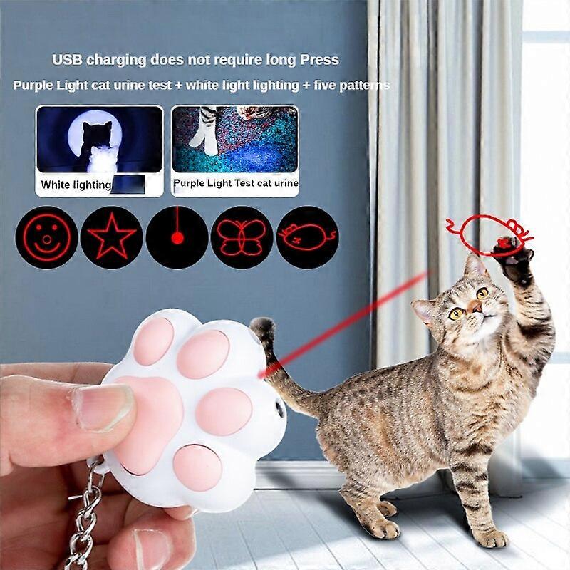 6 in 1 USB Pet LED 1 mw Laser Cat Laser Transform pattern Rechargeable Toy Interactive Bright ...