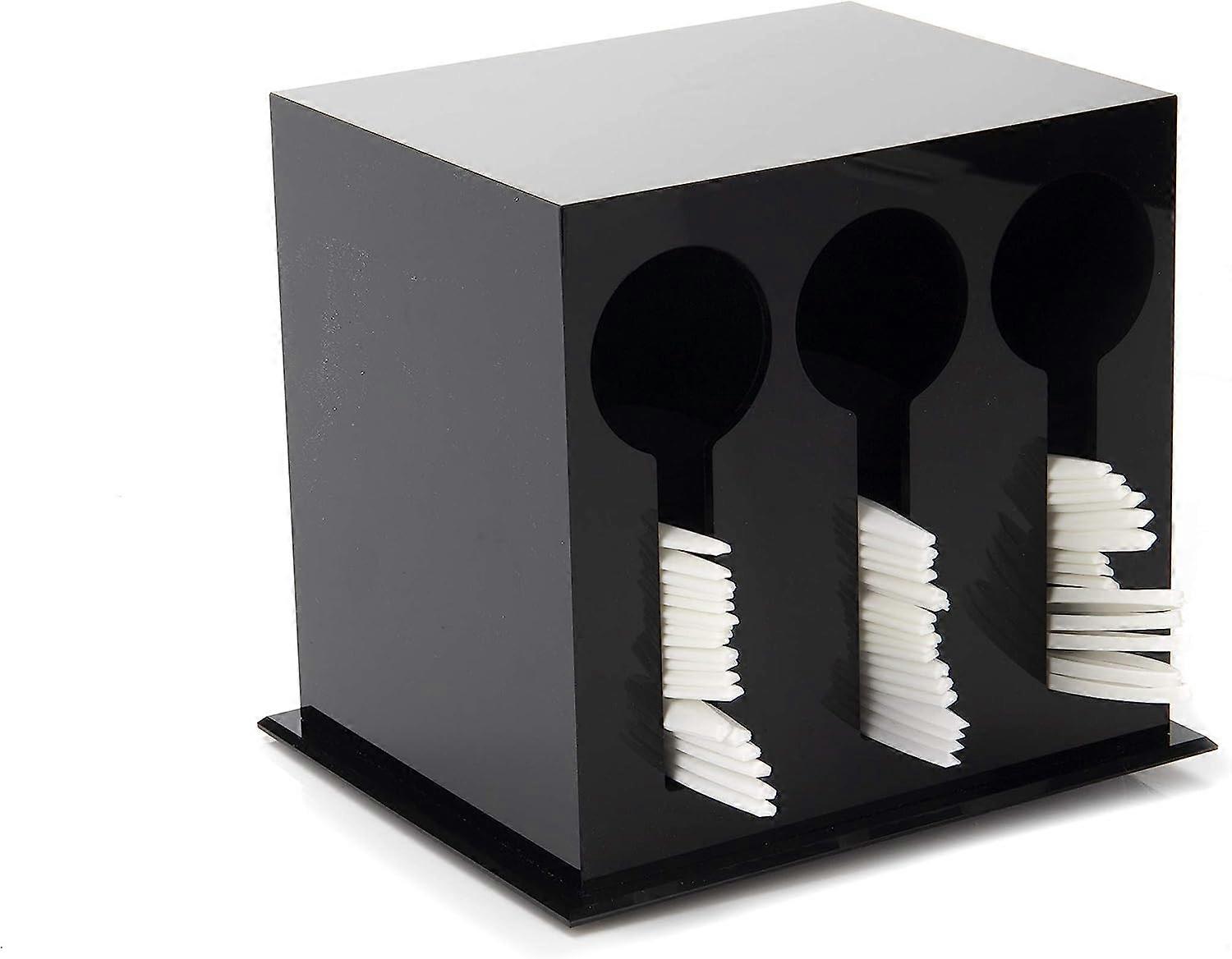 3 Compartment Plastic Utensil Dispenser, Cutlery Organizer, Plasticware ...