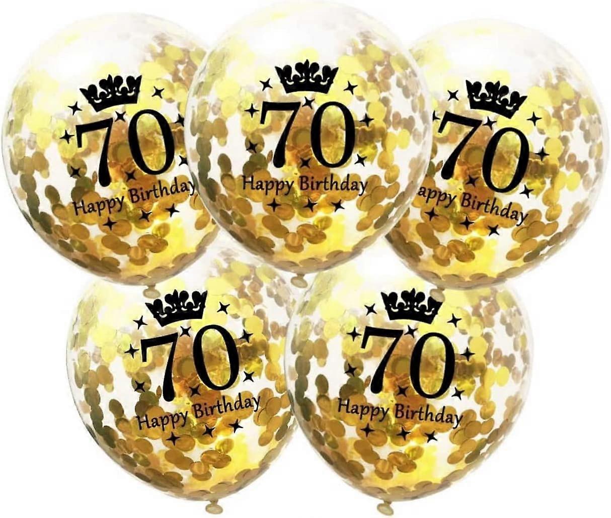 Number Balloons 70 Gold - 70th Birthday Decorations Balloons 12 Inch ...