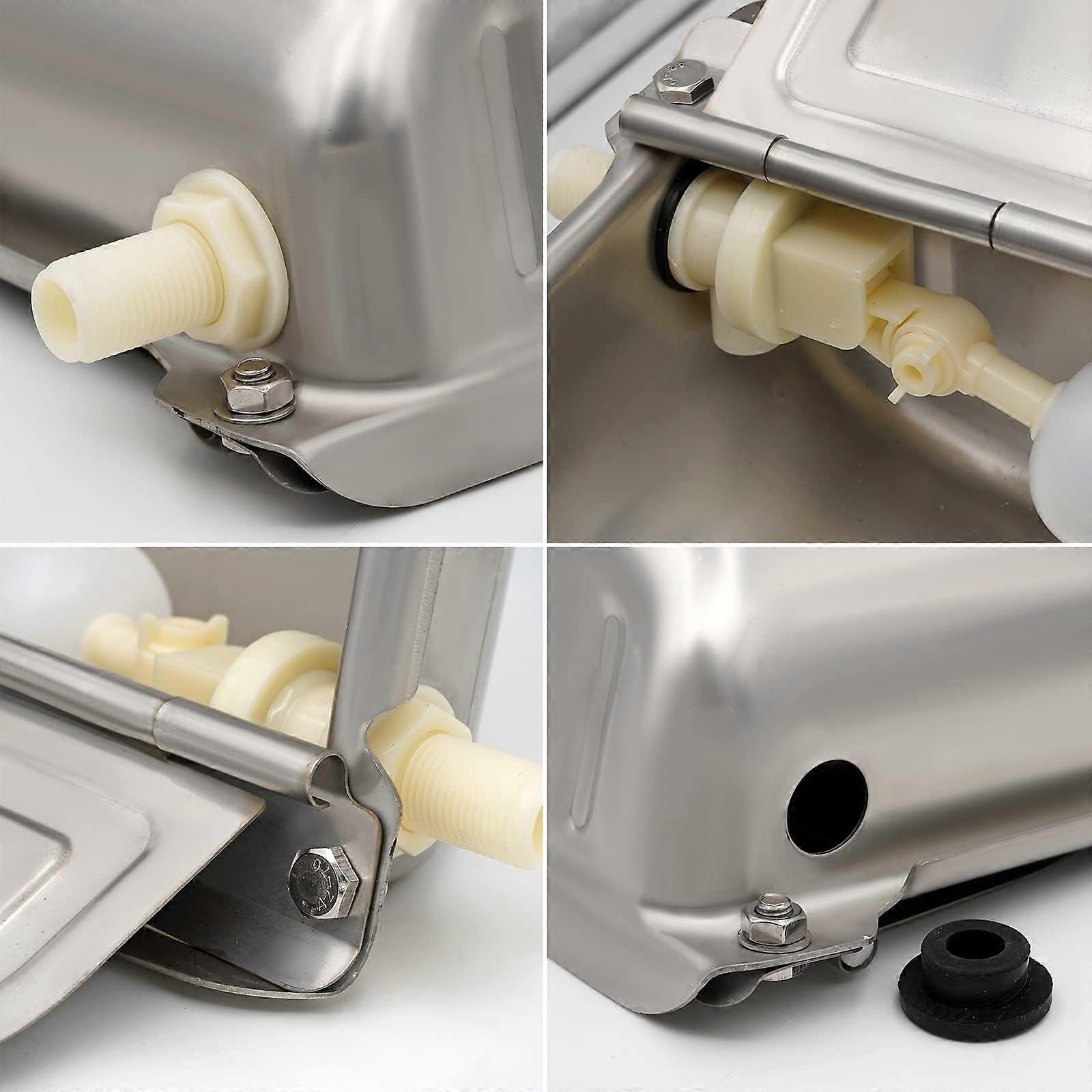 Stainless Steel Water Trough with Drain Plug and Adjustable Float Valve ...