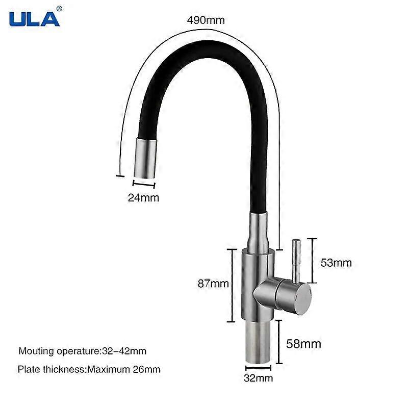 ULA Colorful Hose Kitchen Faucet Black Chrome Kitchen Hot Cold Water ...