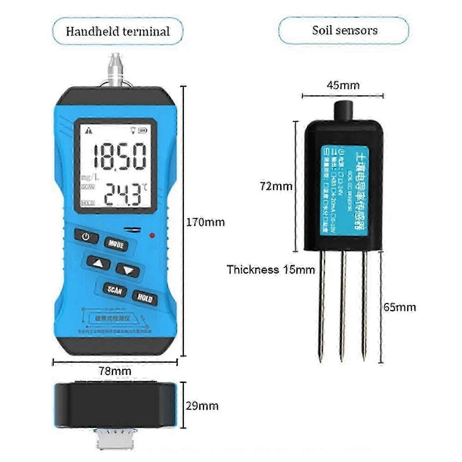 7-in-1 Soil Tester For Ph, Ec, Npk, Humidity, Temperature | Lcd Display ...