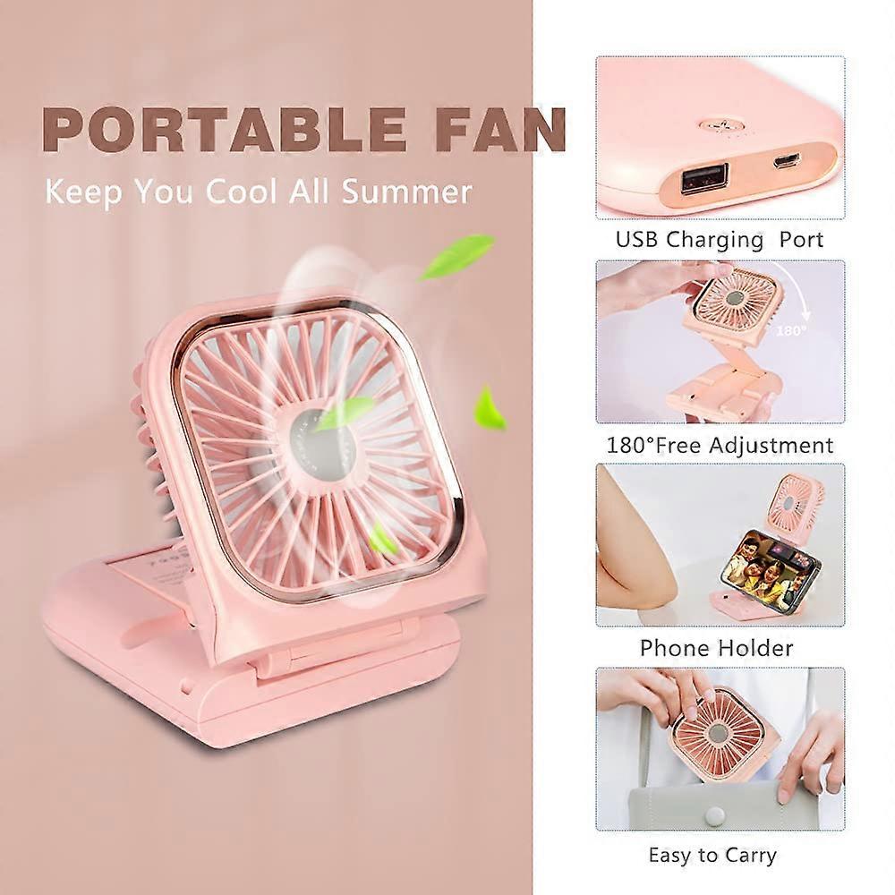 Portable Mini Fan Small Battery Operated Fan 5 in 1 as Power Bank USB ...