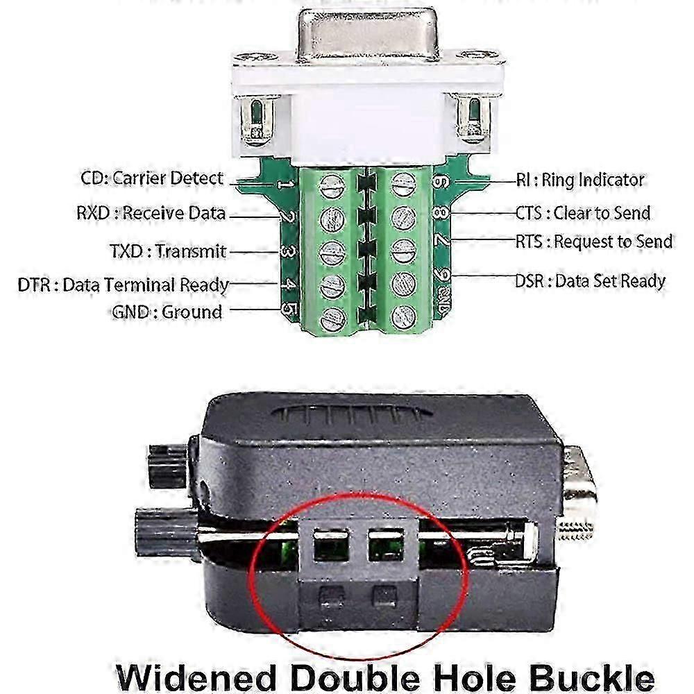 4pack Db9 Solderless Rs232 D-sub Serial To 9pin Port Terminal Female ...