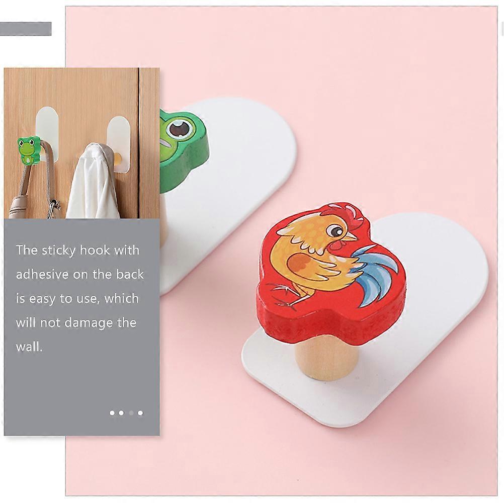 Multi Color Cartoon Shape Sticky Hooks 12 Pcs Adhesive Wall Hanging ...