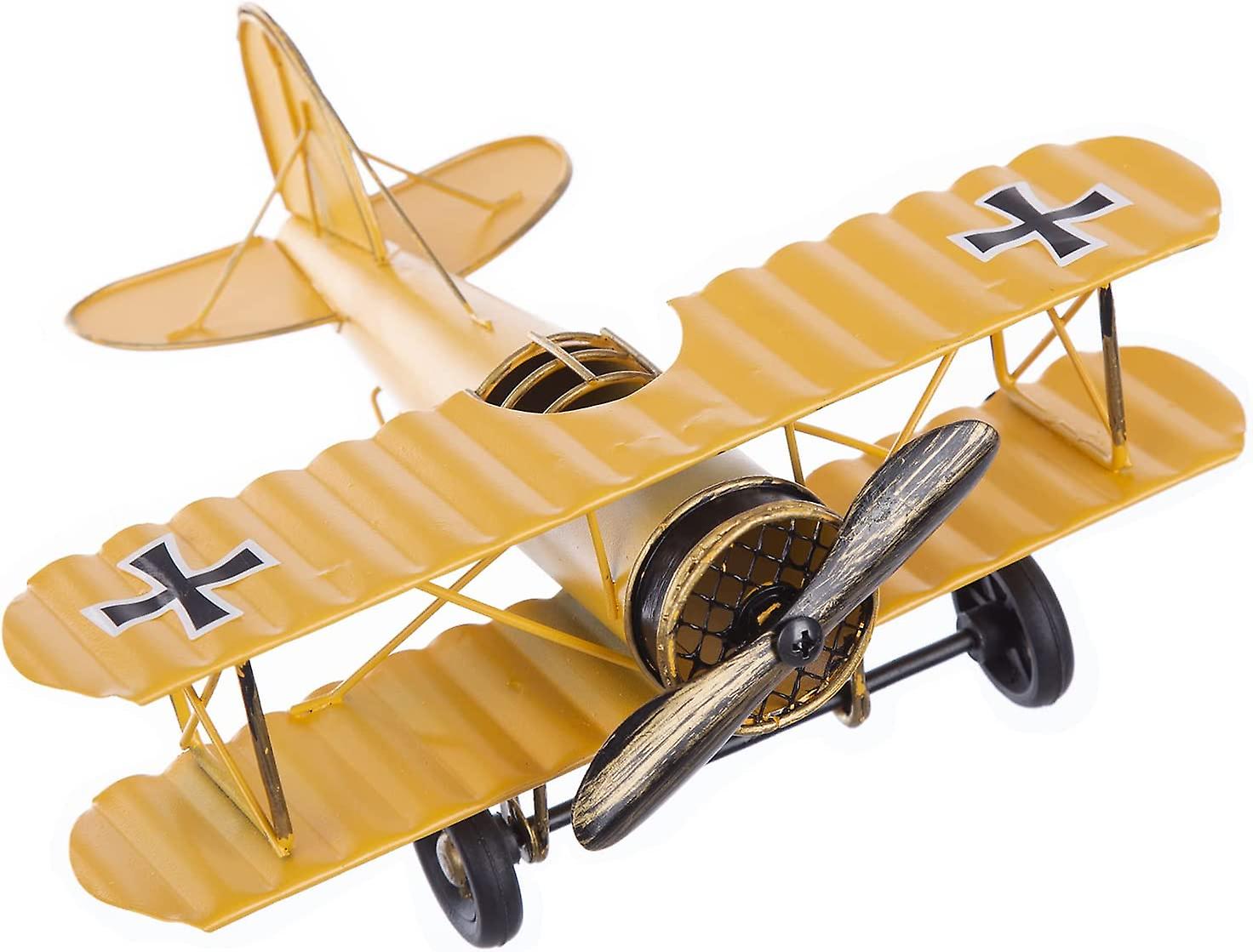 Vintage Retro Iron Aircraft Handicraft - Metal Biplane Plane Aircraft ...