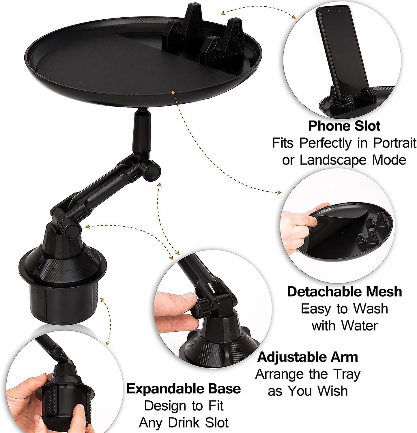 Car Swivel Cup Holder Tray- Premium Quality 360-degree Swivel Arm ...