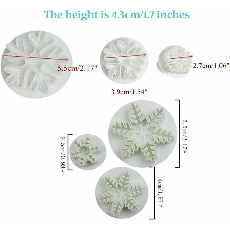 Snowflake Cake Modeling Tools Plastic Cookie Cutters White Snowflake ...