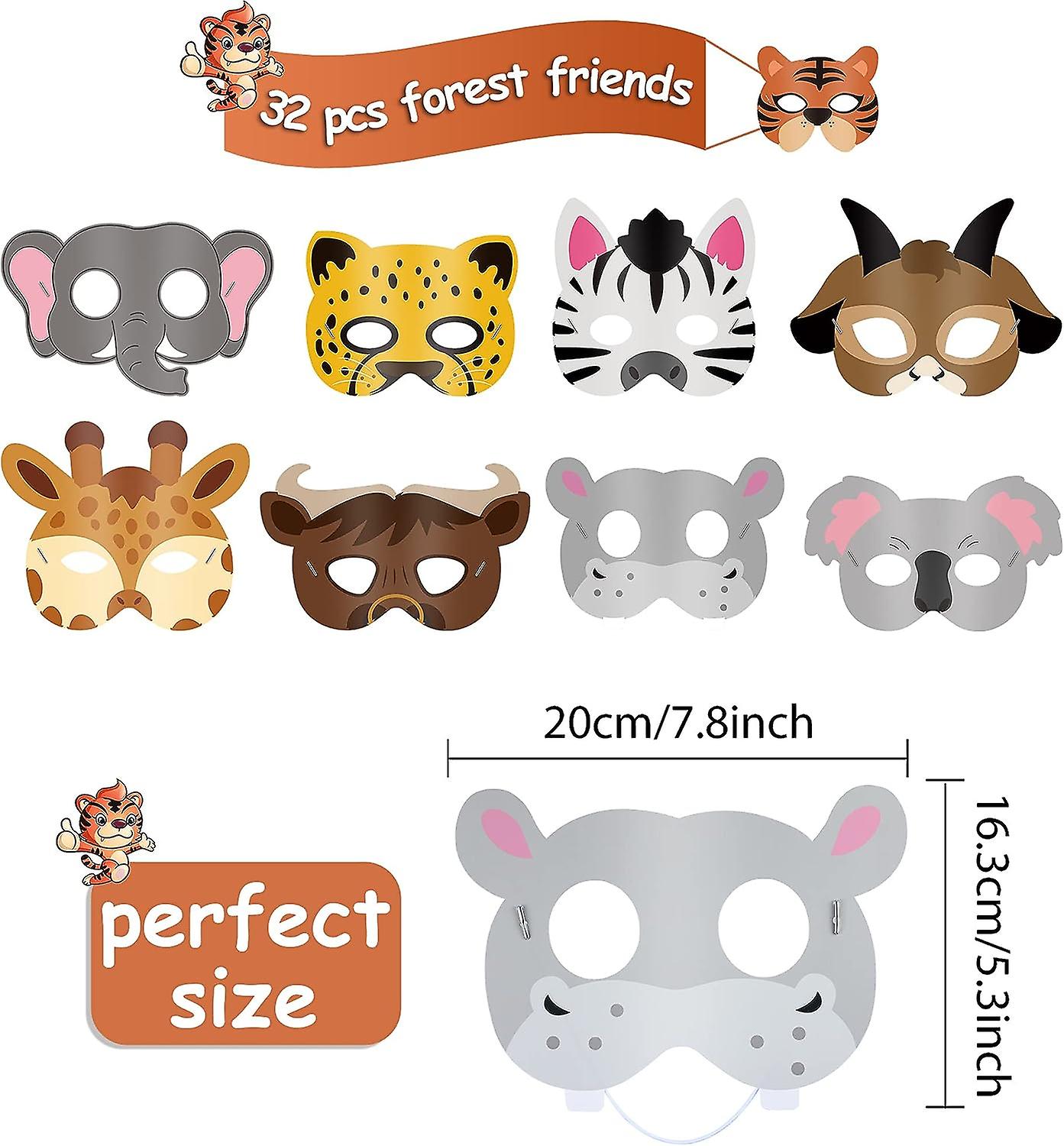 Animal Masks Party Favors Animal Felt Masks For Kids Jungle Safari ...