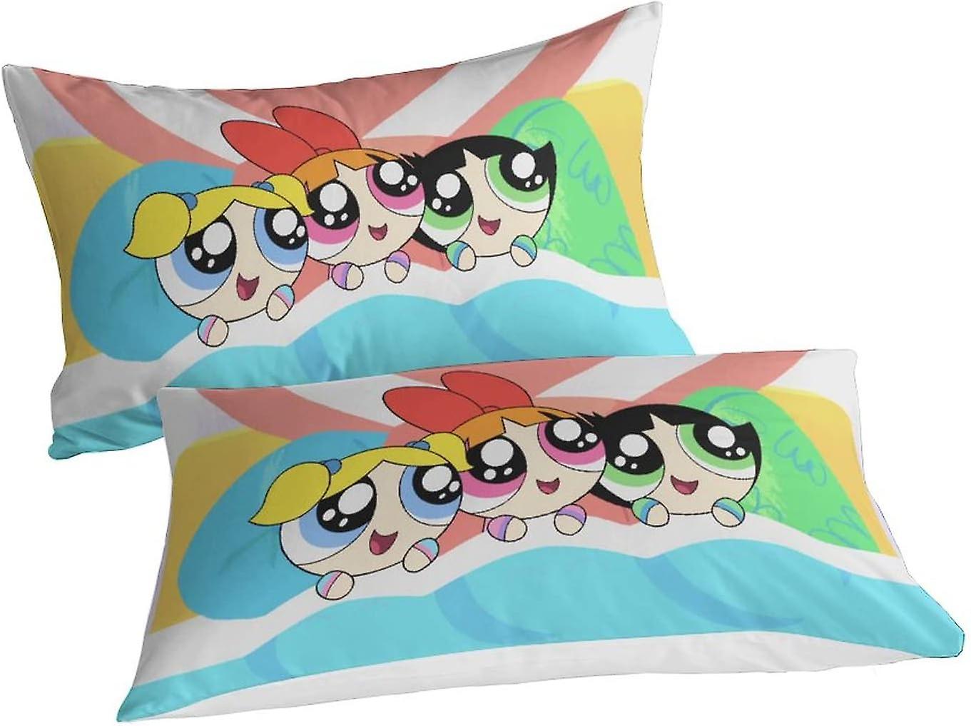 EKENOZ Power-puff Girls Bedding Set Superhero Duvet Cover Set for 3D ...