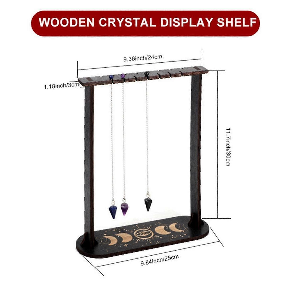 Wood Wiccan Crystal Holder Wooden Pendulum Display Stand Dowsing ...