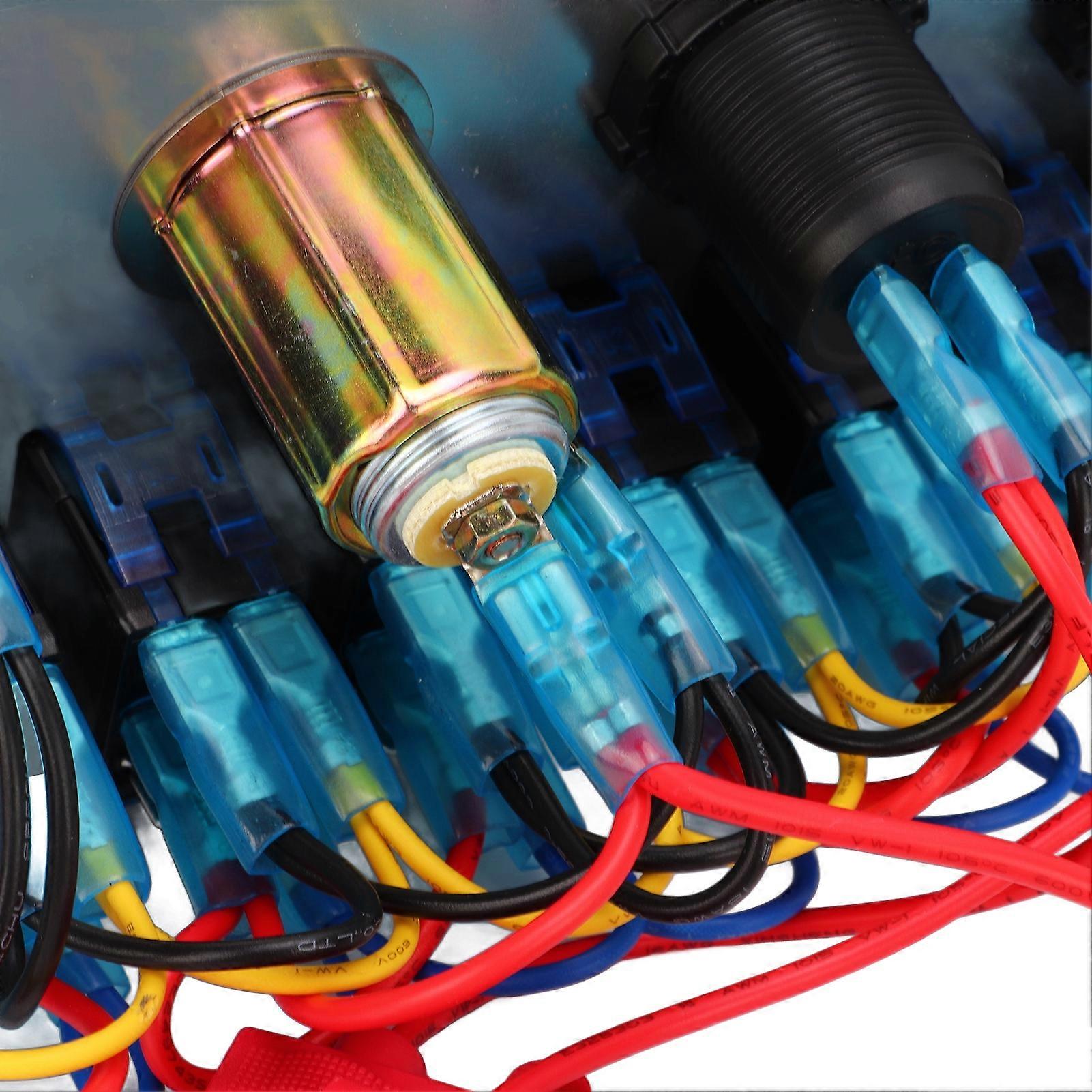 Rocker Switch Panel 8 Gang 12?24V 5 Pin Blue Light Toggle On Off Lights ...